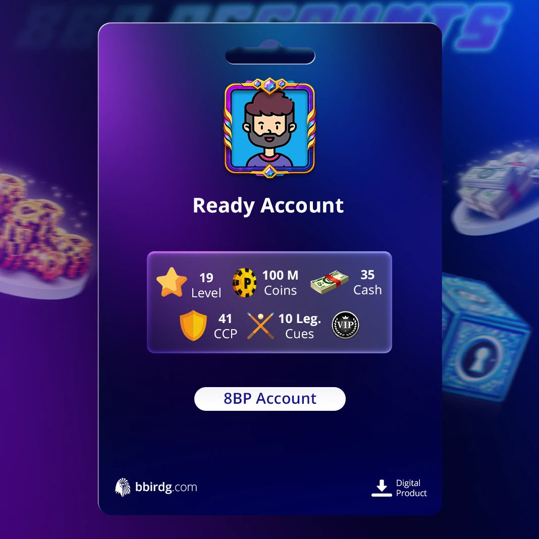 Silver VIP 8 Ball Pool Account: 100M Coins & Legendary Cues – BlackBird ...