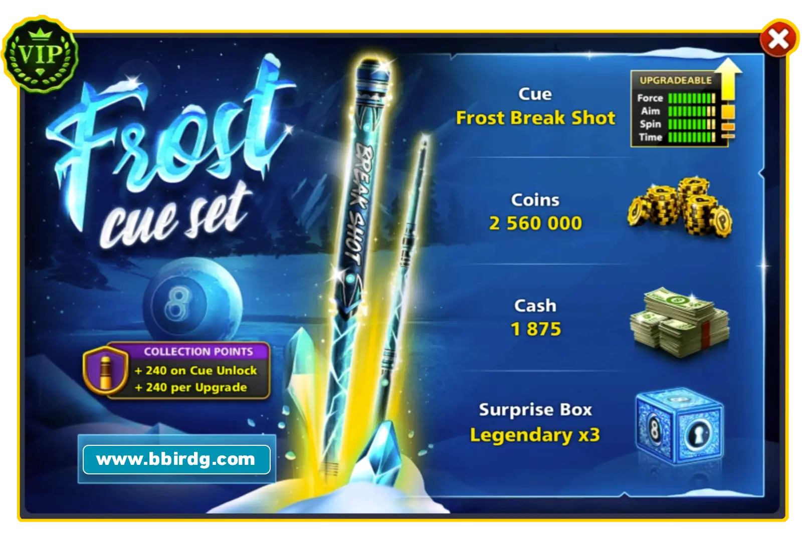 Frost Break Shot Cue - Frost Cue Set | 8 Ball Pool – BlackBird Store
