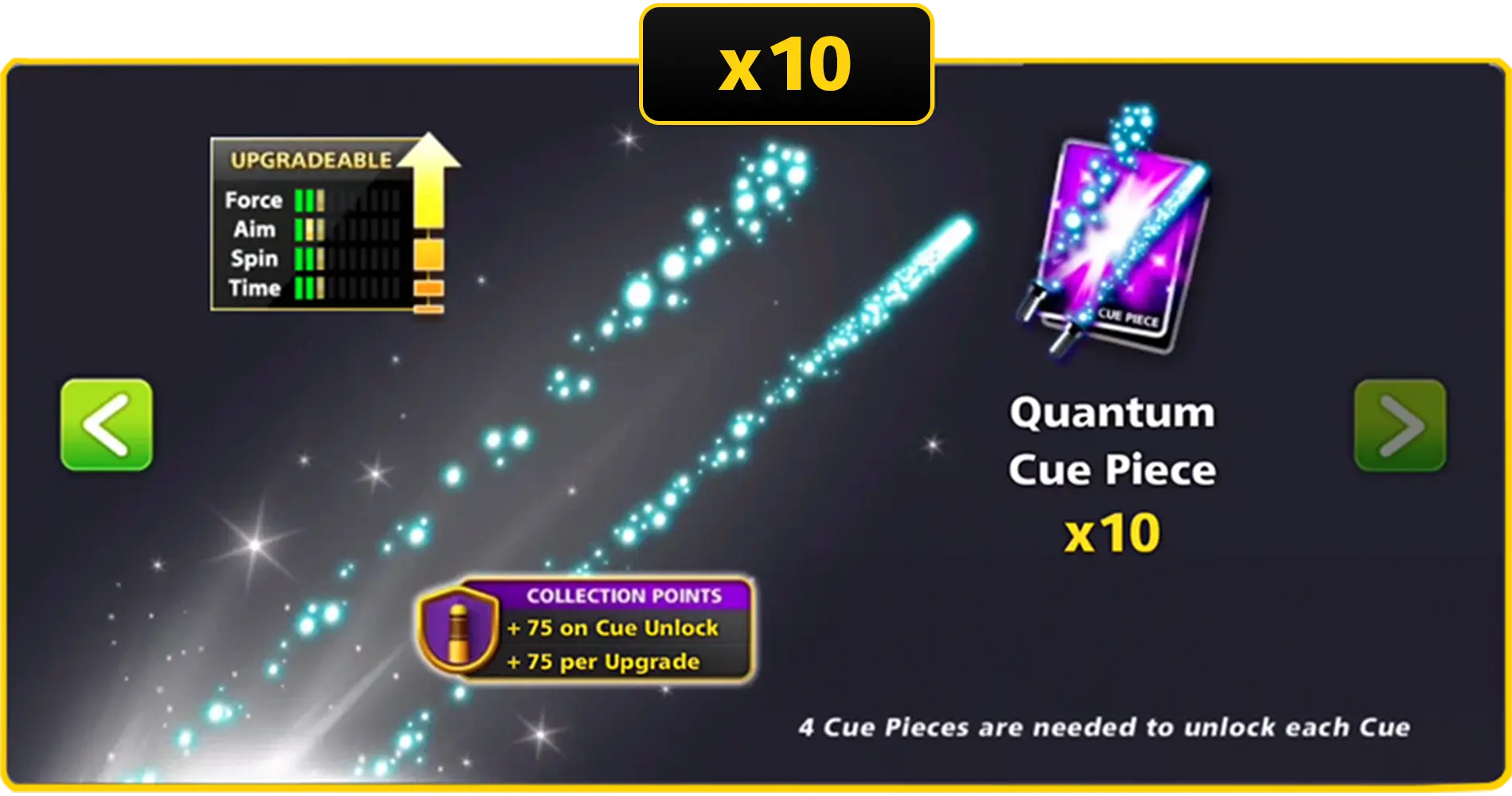 x10 Quantum Cue Pieces | 8 Ball Pool – BlackBird Store