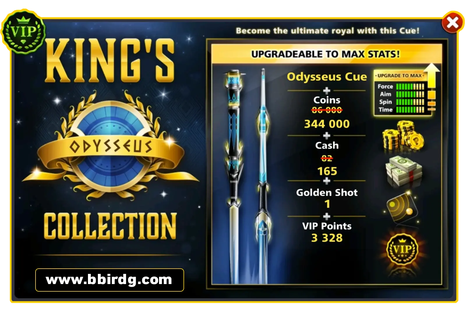 Odysseus Cue - King's Collection | 8 Ball Pool – BlackBird Store