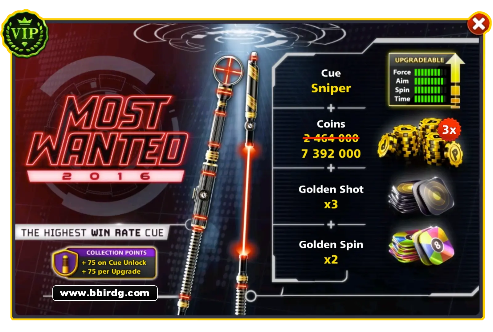 Sniper Cue - Most Wanted | 8 Ball Pool – BlackBird Store